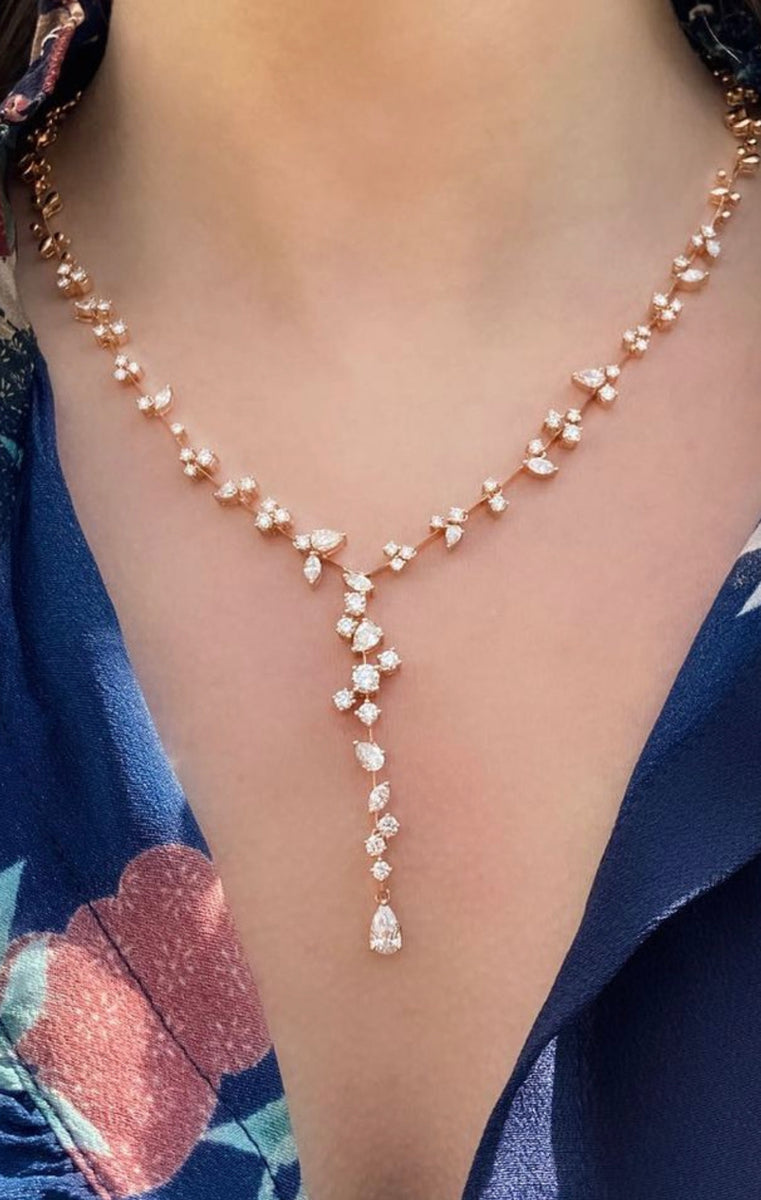 The Aleeya | Princess, Pears & Marquis Diamonds Necklace